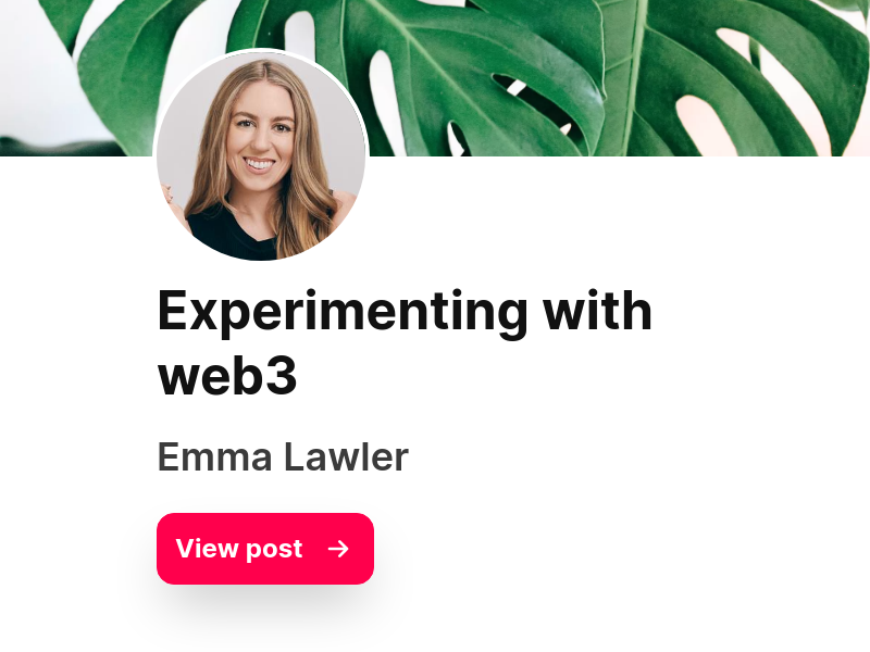 Experimenting with web3 - Emma Lawler